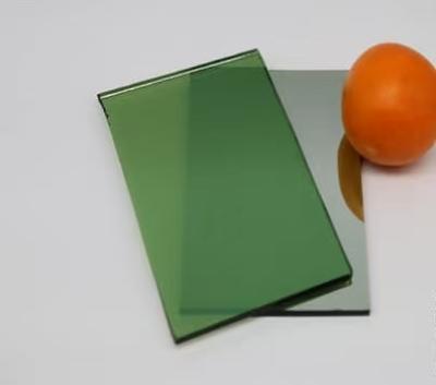 China Dark Green Tempered Reflective Glass for High-Rise Building Facades for sale