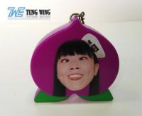 China Cute Purple Peach Shaped Musical Keyring , Custom Talking Keychain for sale