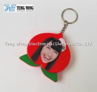 China OEM Funny Red Peach Shaped Musical Keyring , Custom Talking Keychain for sale