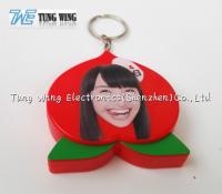 China OEM Funny Red Peach Shaped Musical Keyring , Custom Talking Keychain for sale