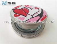 China Logo Printing Pocket Makeup Mirror Cosmetic Mirror With Sound for sale