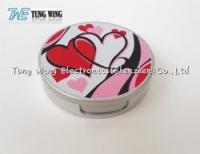 China Custom Music Double Sided Pocket Make-up Mirror with CE & ROHS Certification for Promotional Gifts for sale
