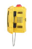China Industrial Weatherproof Telephone with Stainless Steel Cable Tube Wall-Mounted/Pole-Mounting and Industrial Grade Silicone Keypad for sale