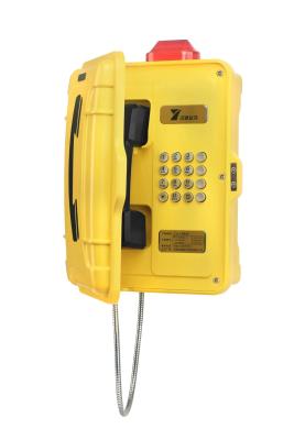 China Industrial Weatherproof Telephone with Stainless Steel Cable Tube Wall-Mounted/Pole-Mounting and Industrial Grade Silicone Keypad for sale