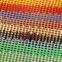 China PVC Coated Square Hole Birdseye Mesh Fabric Polyester Roll Woven for sale