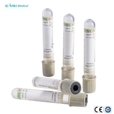 China Sodium Fluoride Vacuum Blood Collection Tubes Glucose 3ml PET Grey Top for sale