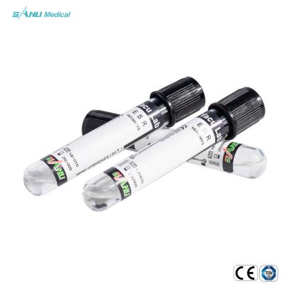 China Black Color Vacuum Blood Collection Tubes 3.8% Sodium Citrate Additive 13x100mm for sale