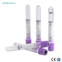 China purple top Plastic Blood Collection Tubes K3EDTA Coated 100pcs tray Packing for sale