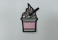China Custom Embroidered Patches Heat Transfer Labels for Clothing Cotton Satin 5cm for sale