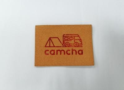 China Custom Pantone Color Microfiber Suede PU Embossed Leather Patches Sew On Clothing 100 Pcs for sale