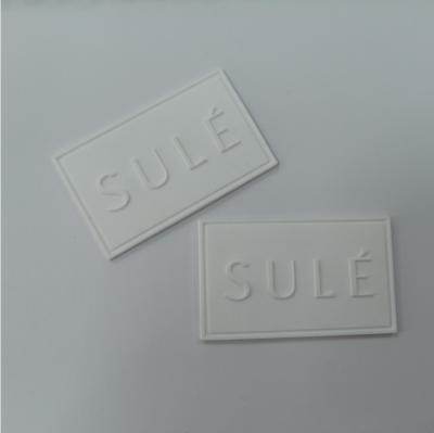 China BV Approved Silicone 3D Embossed Custom Sew On Logo Patches PVC Badge 2.5mm Thick for sale
