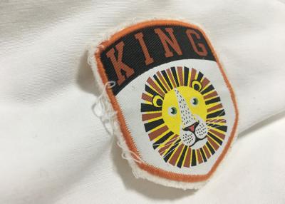 China Custom Embroidered Patches Iron On for Clothing Merrow Border 100 Eco Friendly Material for sale