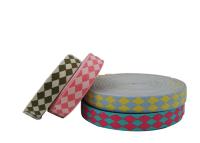 China Custom Patterned Flat Jacquard Elastic Band Roll 10mm-110mm Width for Hat for sale