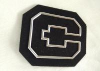China Custom Non-Phthalate High Frequency 3D Rubber Patches with Silver TPU Logo for Bags Shoes for sale