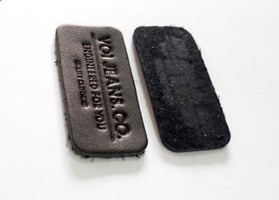 China Custom Eco-Friendly Dark Brown Embossed Leather Patches for Clothing - 500pcs MOQ, 7-10 Day Lead Time for sale