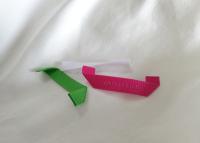 China Custom Silk Screen Printing Fabric Tags Labels with Hanger Loop for Garment 100mm for sale