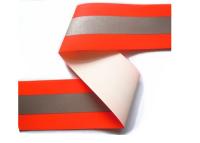 China Red Green Safety Reflective Fabric Tape Retro Sew On Reflective Tape for Clothing 5cm Width for sale
