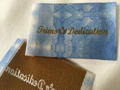 China Damask Woven Labels with Digital Print Logo - Custom Multi-Color Satin Labels for Garments & Accessories for sale