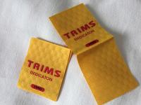 China Custom Center Mitre Fold Taffeta Woven Labels 50mm Embroidered Sewing Labels for Garments for sale