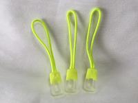 China Transparent Rubber Zipper Puller with Woven Fabric String 2 Color Auto-Lock Eco-Friendly for sale