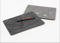 China Custom Engraved Metal Clothing Label with Leather Patch 3000pcs MOQ OEM for sale