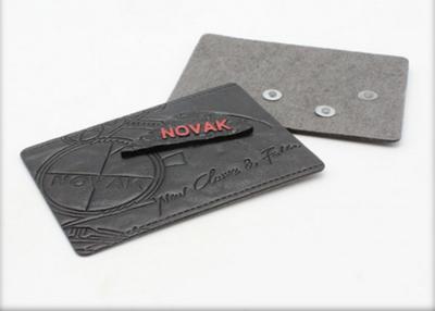 China Custom Engraved Metal Clothing Label with Leather Patch 3000pcs MOQ OEM for sale