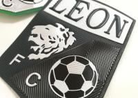 China Custom Raised Rubber Heat Transfer Clothing Labels Silicone Logo 3D 500 Pcs Min for sale
