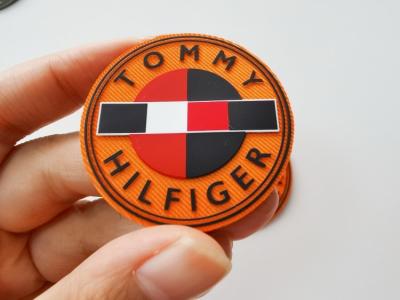 China Custom Soft Silicone Matte Labels 3D Screen Printed Logo for Apparel Branding for sale