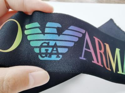 China Nylon Spandex 3cm Black Elastic Band with Custom Colorful Logo for Garment for sale