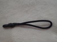 China Black Zipper Puller with Nylon Cord and Rubber Ending for Garment Bag Luggage 50 Pcs for sale