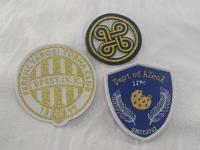 China Customized Full Embroidered Fabric Patches for Clothing 2-3 Color Logo Design for sale