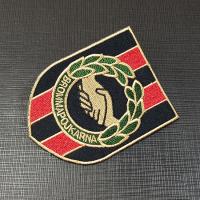 China Custom Full Embroidered Fabric Patches for Clothing OEM 2 Color Logo for sale
