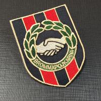 China Custom Full Embroidered Fabric Patches for Clothing OEM 2 Color Logo for sale