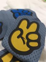 China Custom OEKOTEX Silicone Patches Embossed Logo Washable 3D Badge for Clothing for sale