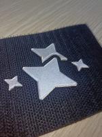 China Custom 3D TPU Badge Patches for Clothing - Silver Embossed Labels with 2-3 Color Options and Custom Sizes for sale