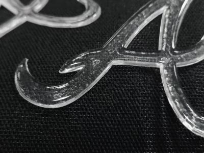 China Custom Imitate Ice Semi Transparent Glossy TPU Logo Heat Transfer Badge for Garment 3D for sale