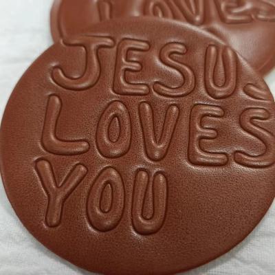 China Custom Laser Engraved PU Leather Patches with 2-3 Color Logo Options for Clothing and Accessories for sale