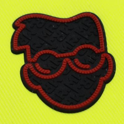 China Custom 3D Silicone Label Heat Press Transfer Washable Soft Silicone Logo Badge OEKO-TEX for sale