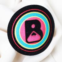 China Custom 80mm 3D Flocking Patch for Football Teams - 0.8-1.4mm Thick Heat Transfer Logo for sale