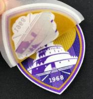China Custom 80mm 3D Flock Heat Transfer Labels for Football Teams - 0.8-1.4mm Thickness for sale