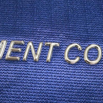 China Custom TPU Heat Transfer Patches 3D Embossed Logo Labels for Garments Silver Gold for sale