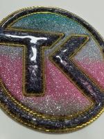 China Custom Holographic TPU Patches for Jeans Purple Heat Transfer Labels 3-7 Days Sample for sale