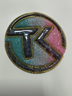 China Custom Holographic TPU Patches for Jeans Purple Heat Transfer Labels 3-7 Days Sample for sale