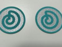 China Custom Flock Heat Transfer Labels 8x8cm & 6x6cm with OEKO-TEX Certification for Clothing and Apparel for sale