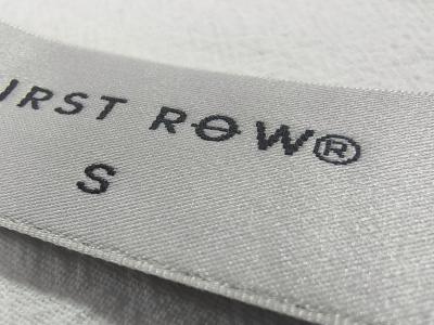 China Custom Washable Woven Fabric Labels Neck Sewing Tags Laser Cut Edge 40x20mm Soft Patches For Bags Clothing for sale