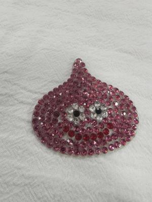China Custom Rhinestone Heat Transfer Labels 15x7cm Hot Fix Iron On for T Shirts Hats DIY Crystal Logo Sticker for sale