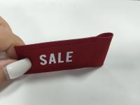 China Customized Ink Woven Clothing Sale Tags Screen Printing Logo Patches 4.5x2.5cm for sale