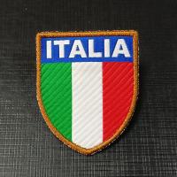 China Custom Embroidered Shield Flag Patch Sew-on Clothing Label 5x7 cm Cotton Polyester for sale