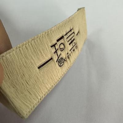 China Satin Woven Clothing Labels 3x10cm Custom Branding 100% Polyester for sale