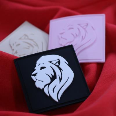China Custom Food Grade Silicone Badges 1x1cm to 10x10cm for Garment Backpack Hat Decoration for sale
